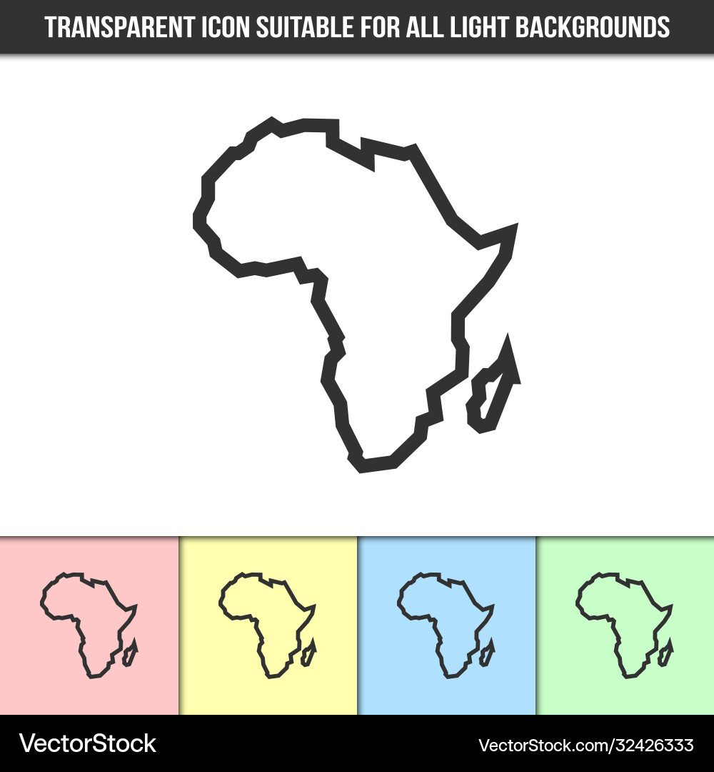 Simple outline transparent africa continent shape Vector Image