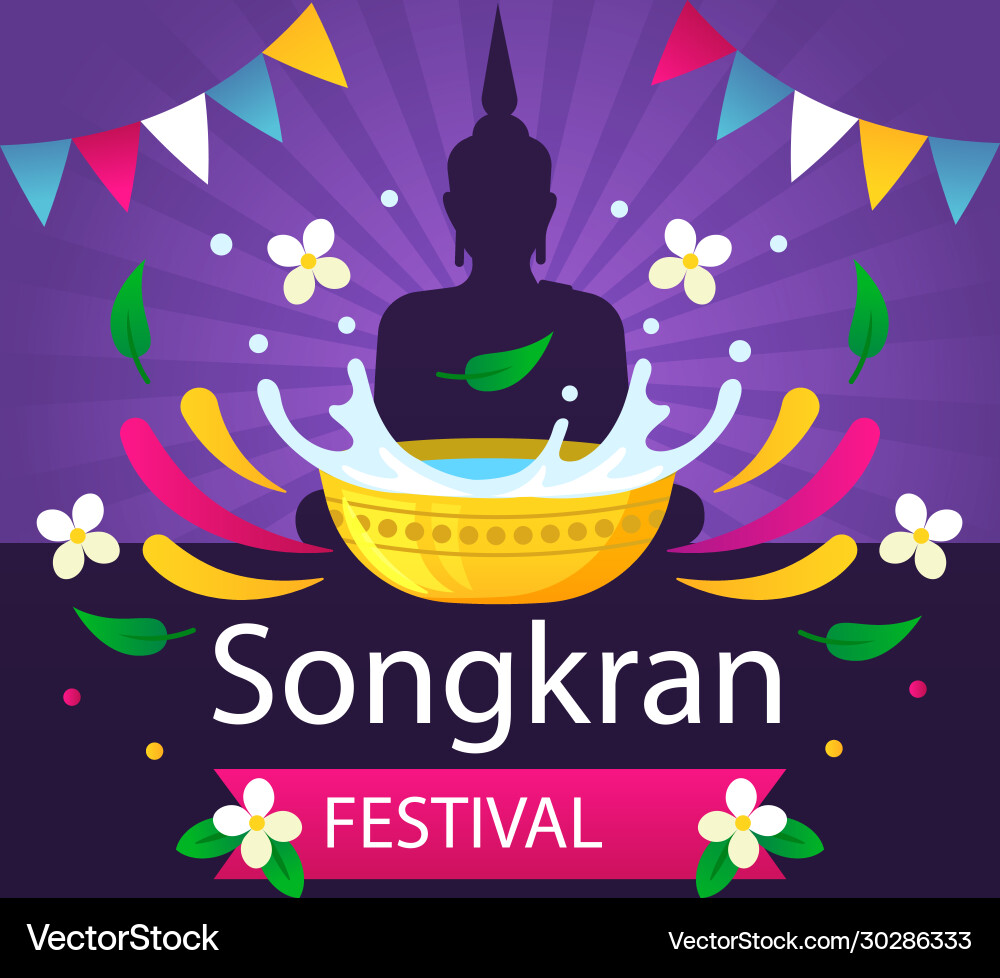 Songkran festival concept Royalty Free Vector Image