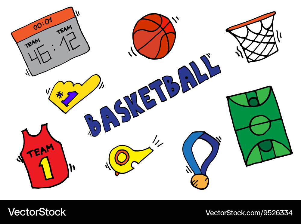 Basketball elements Royalty Free Vector Image - VectorStock