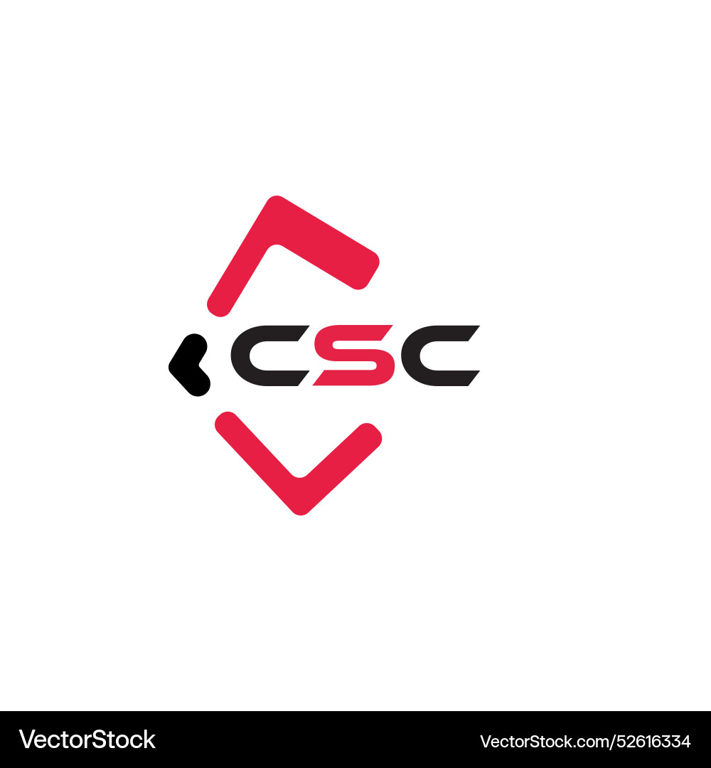 Csc creative minimalist letter logo unique Vector Image