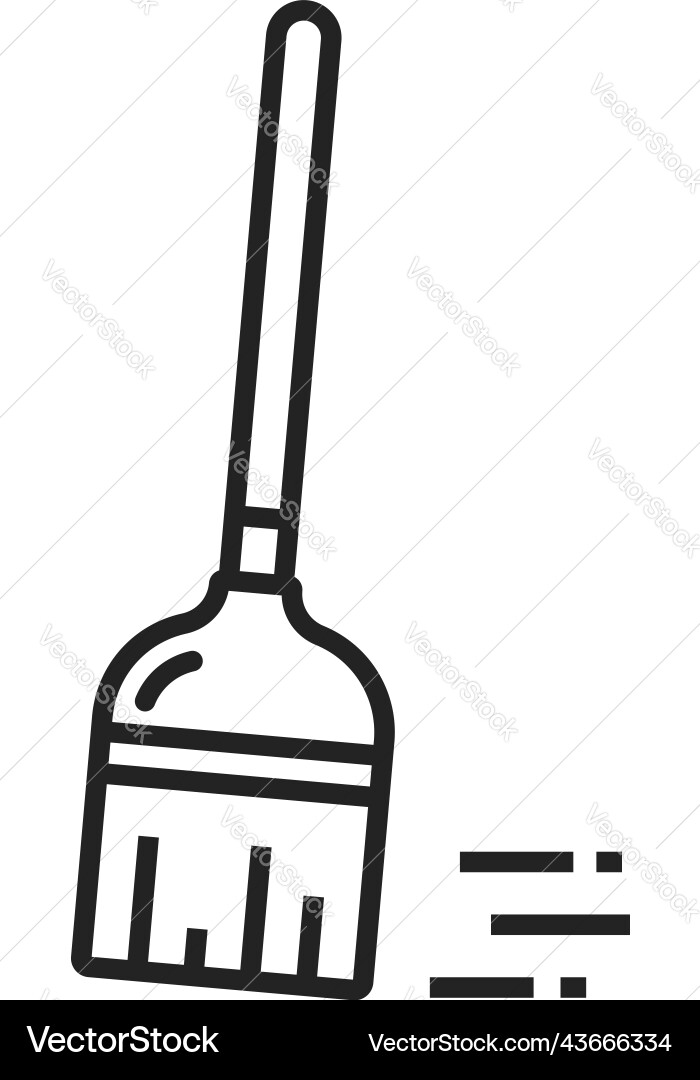 Dust sweeping broom line icon home cleaning item Vector Image