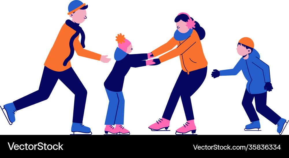 Family skating icon Royalty Free Vector Image - VectorStock
