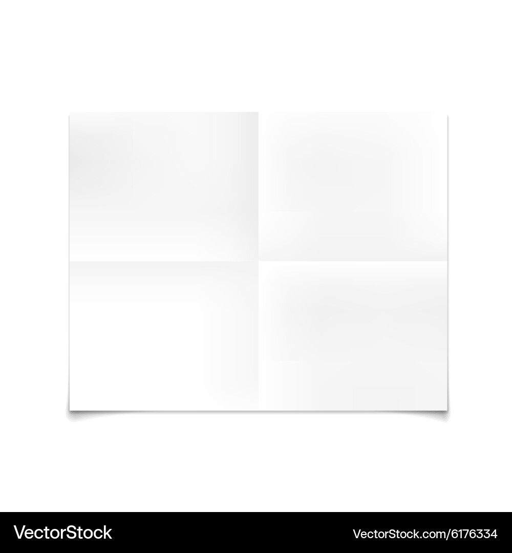 Folded paper mockup card isolated on white Vector Image