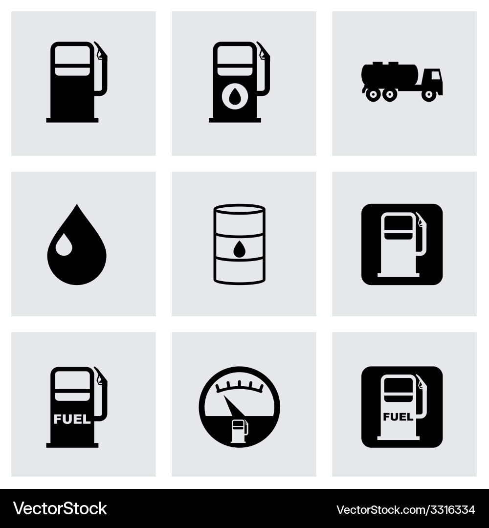Gas station icon set Royalty Free Vector Image