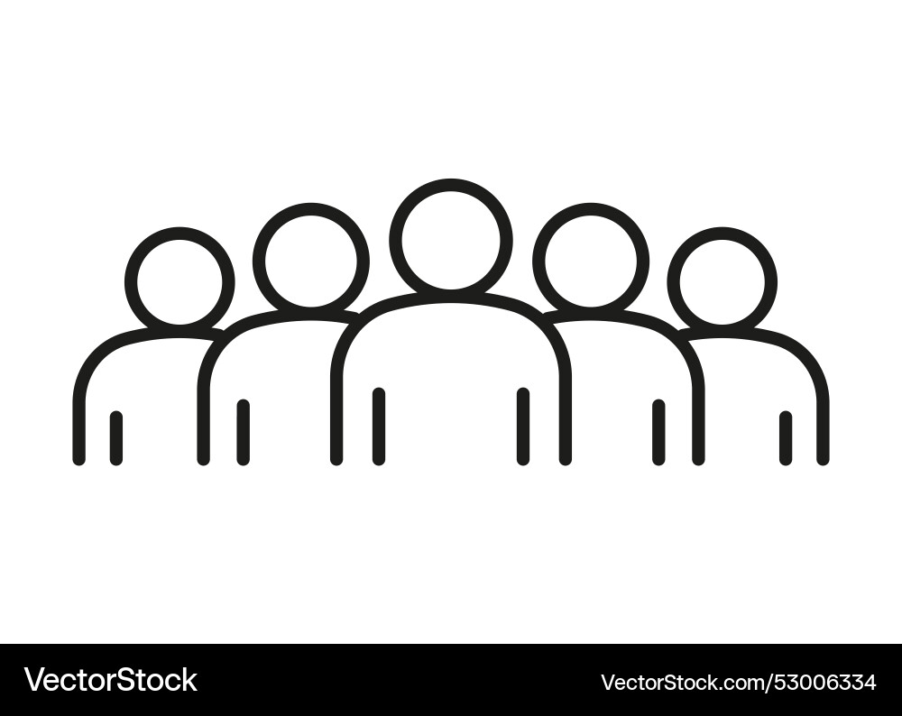 Group of people line icon teamwork crowd Vector Image