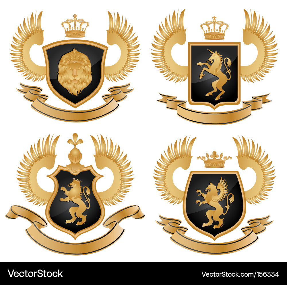 Heraldic shield Royalty Free Vector Image - VectorStock