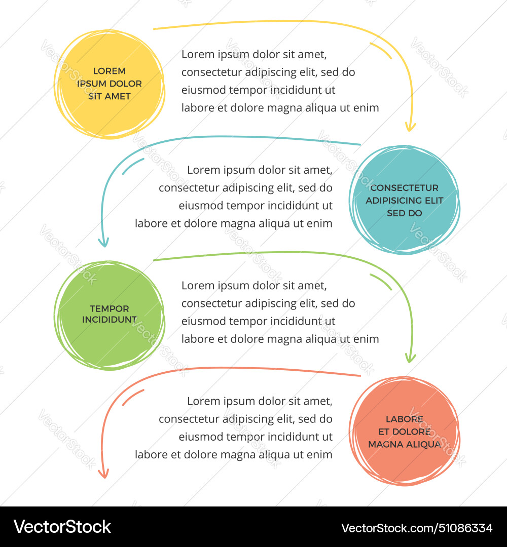Infographic template with 4 elements Royalty Free Vector