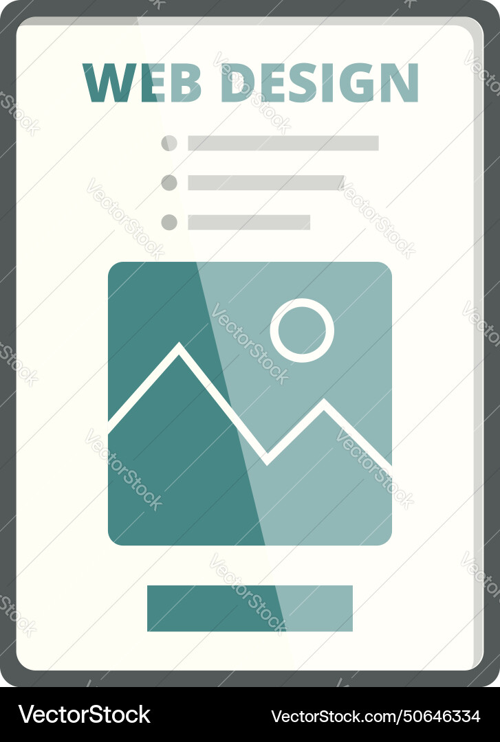 Web design tablet icon cartoon software Royalty Free Vector