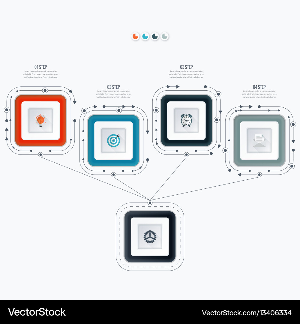 Workflow & Diagram Template - Square Options Vector Image