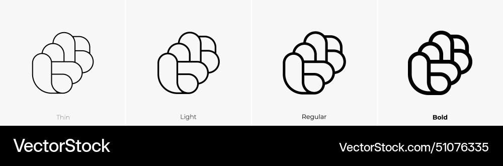 Challah icon thin light regular and bold style Vector Image