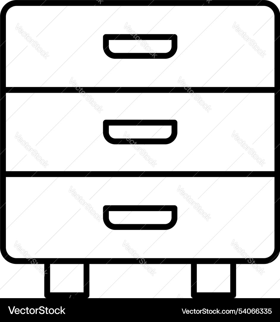 Drawer line icon design Royalty Free Vector Image