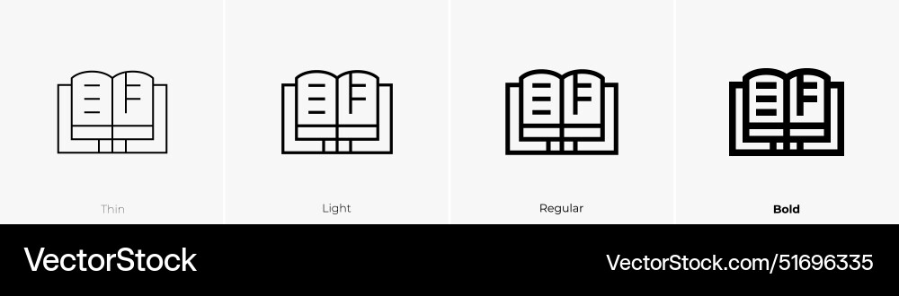 Haggadah icon thin light regular and bold style Vector Image