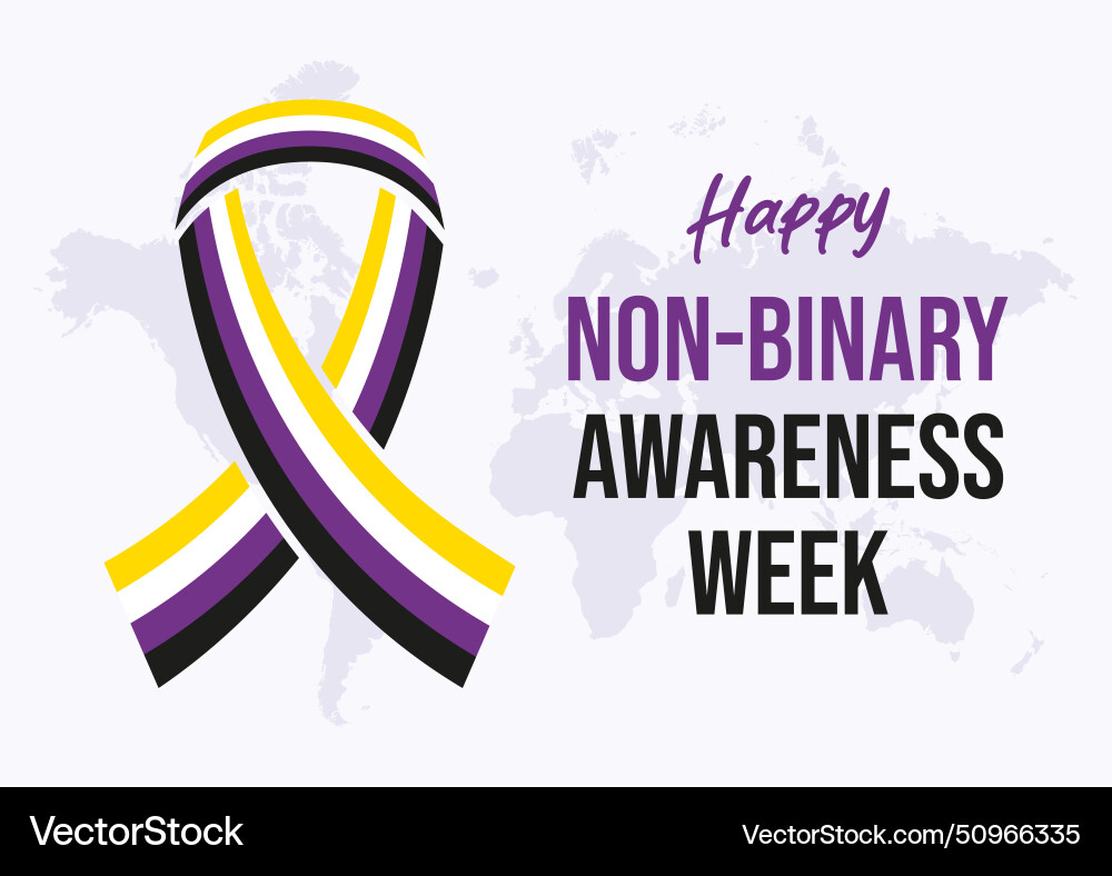 Happy non-binary awareness week poster Royalty Free Vector