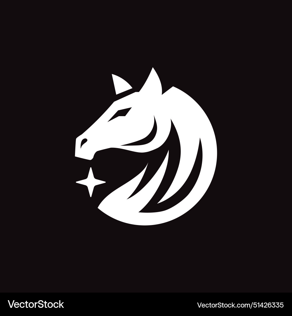 Horse head symbol with in circular style Vector Image