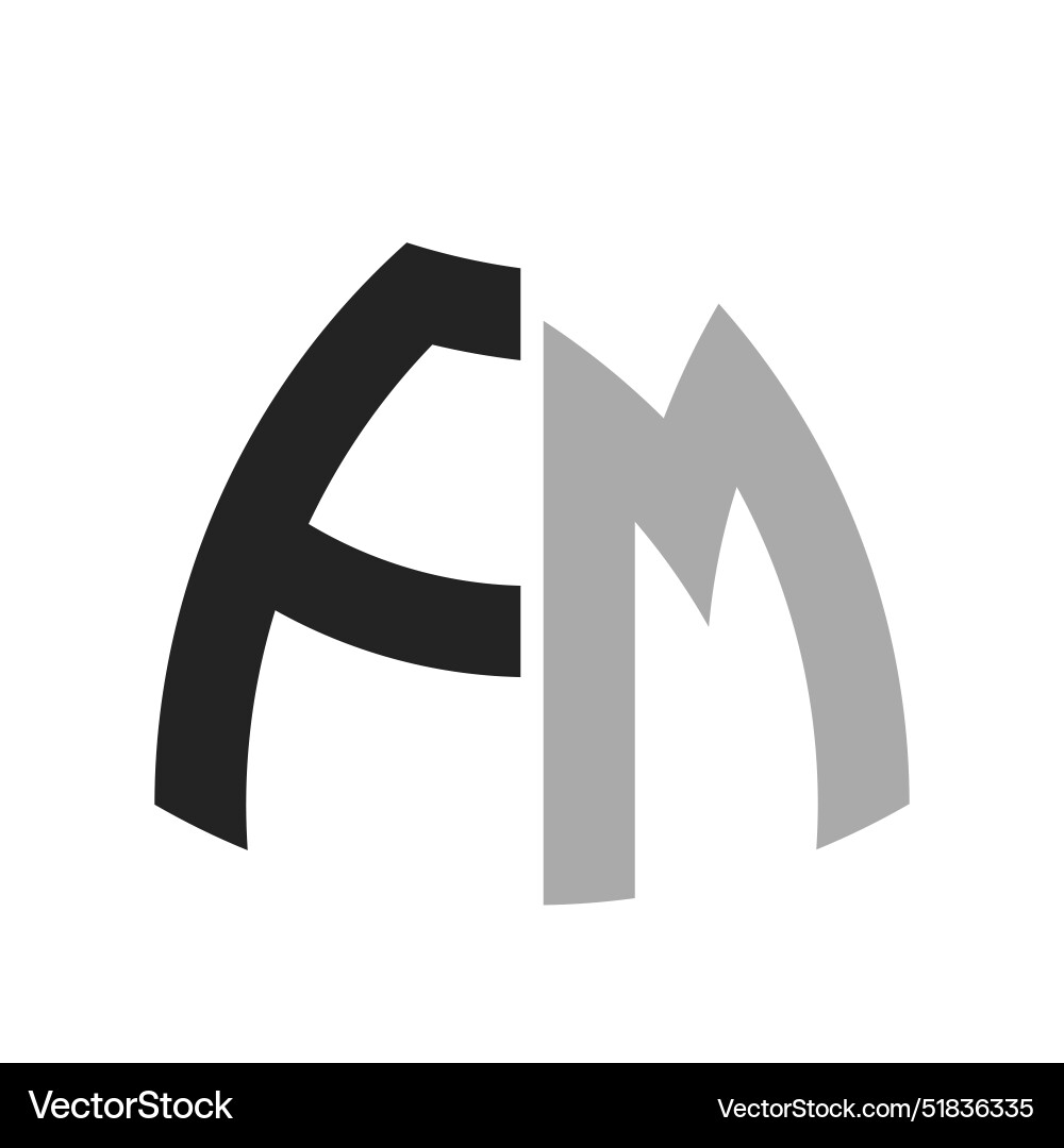 Modern creative fm logo design letter icon Vector Image
