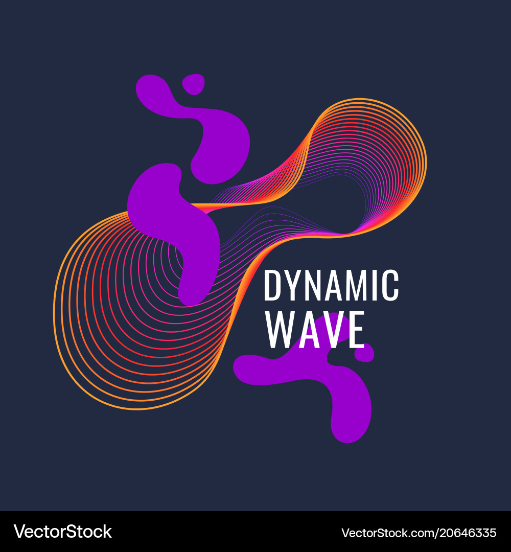 Organic forms with dynamic waves and lines Vector Image