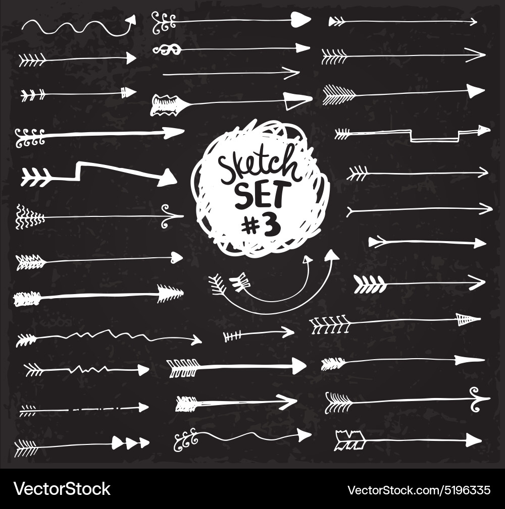 Sketch arrows set Royalty Free Vector Image - VectorStock