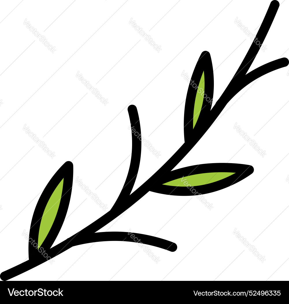 Tea tree icon isolated of medical Royalty Free Vector Image