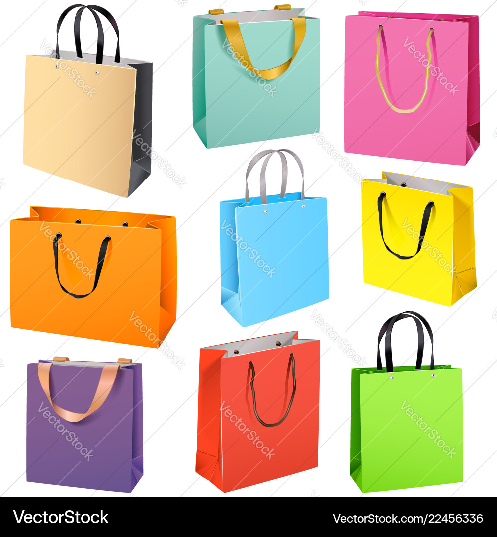 Color paper bags Royalty Free Vector Image - VectorStock