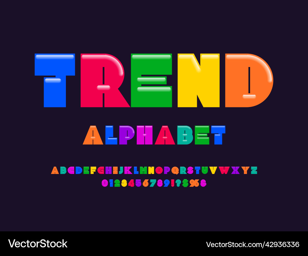 Colourful font Royalty Free Vector Image - VectorStock