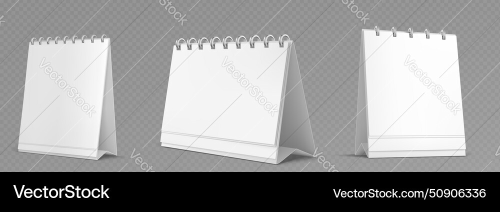 Desk calendar with spiral mockup Royalty Free Vector Image