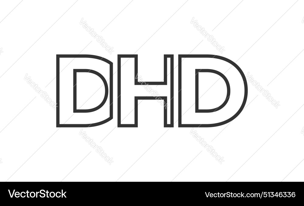 Dhd logo design template with strong and modern Vector Image