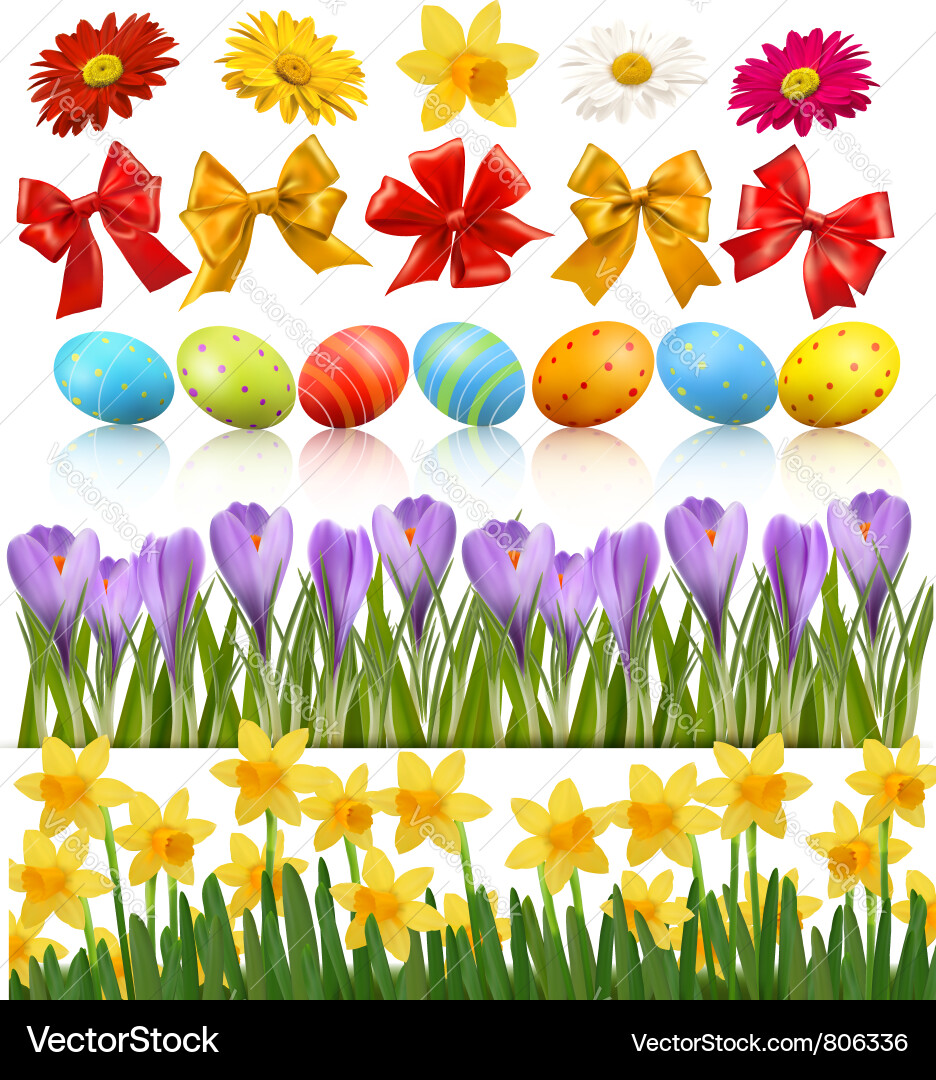 Easter design elements Royalty Free Vector Image