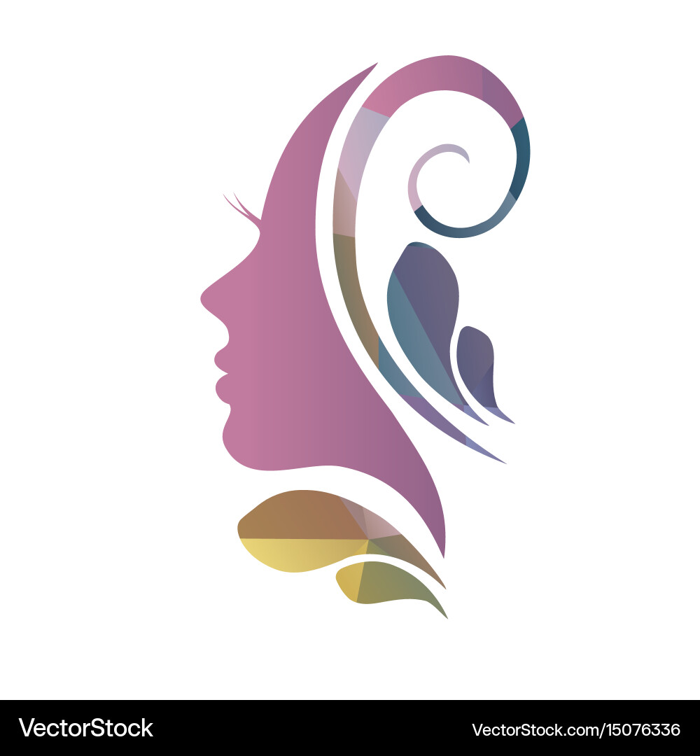 Face of a beautiful womans profile Royalty Free Vector Image