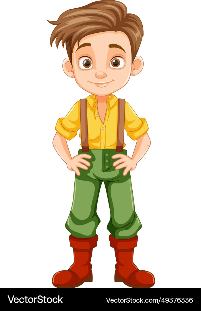 Handsome farmer boy cartoon isolated Royalty Free Vector