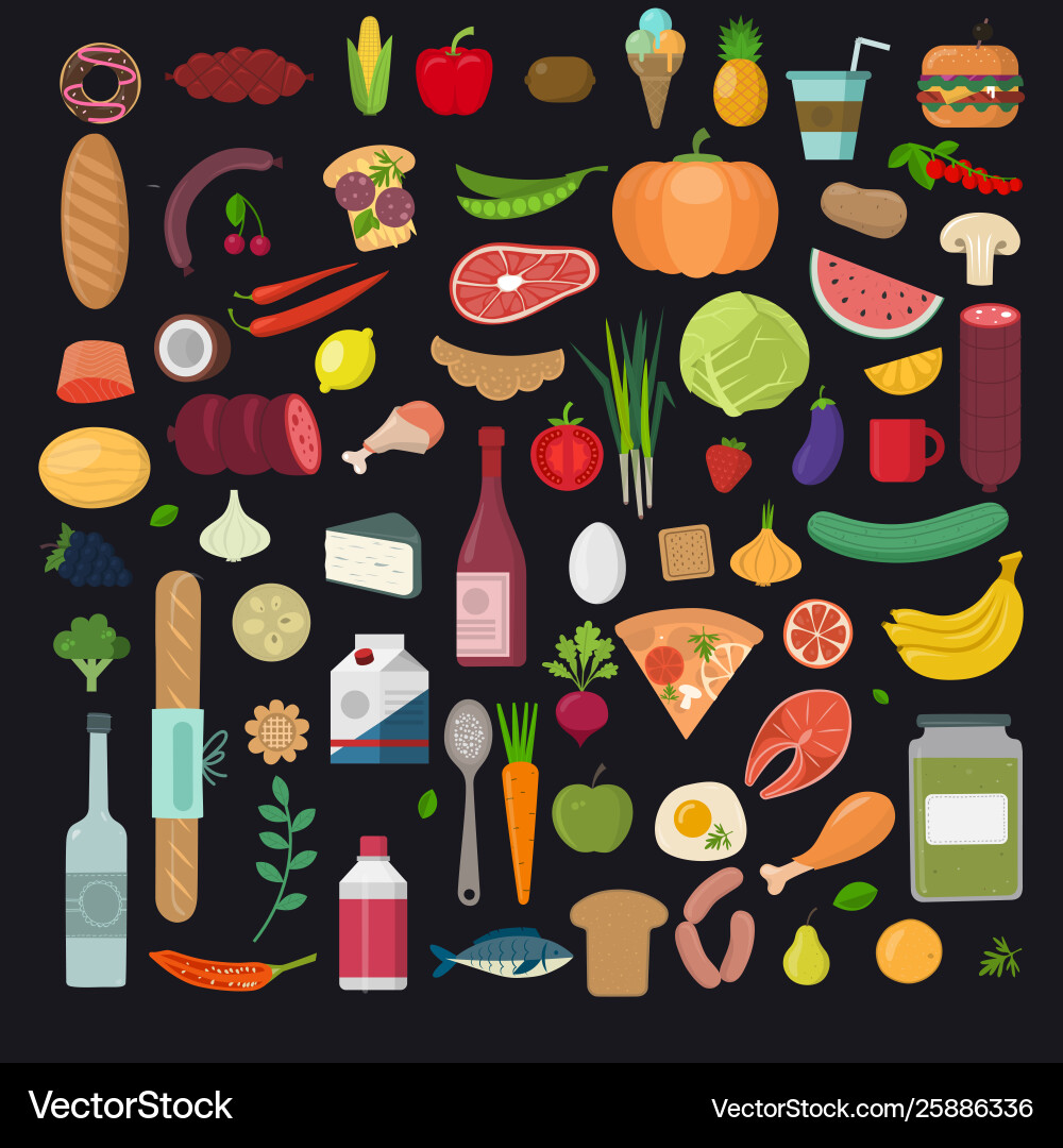 Healthy food Royalty Free Vector Image - VectorStock