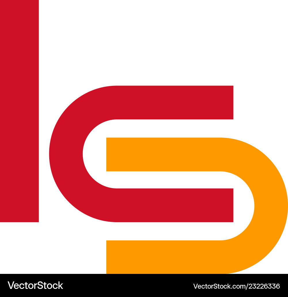 Ks ics or lcs company logo template Royalty Free Vector