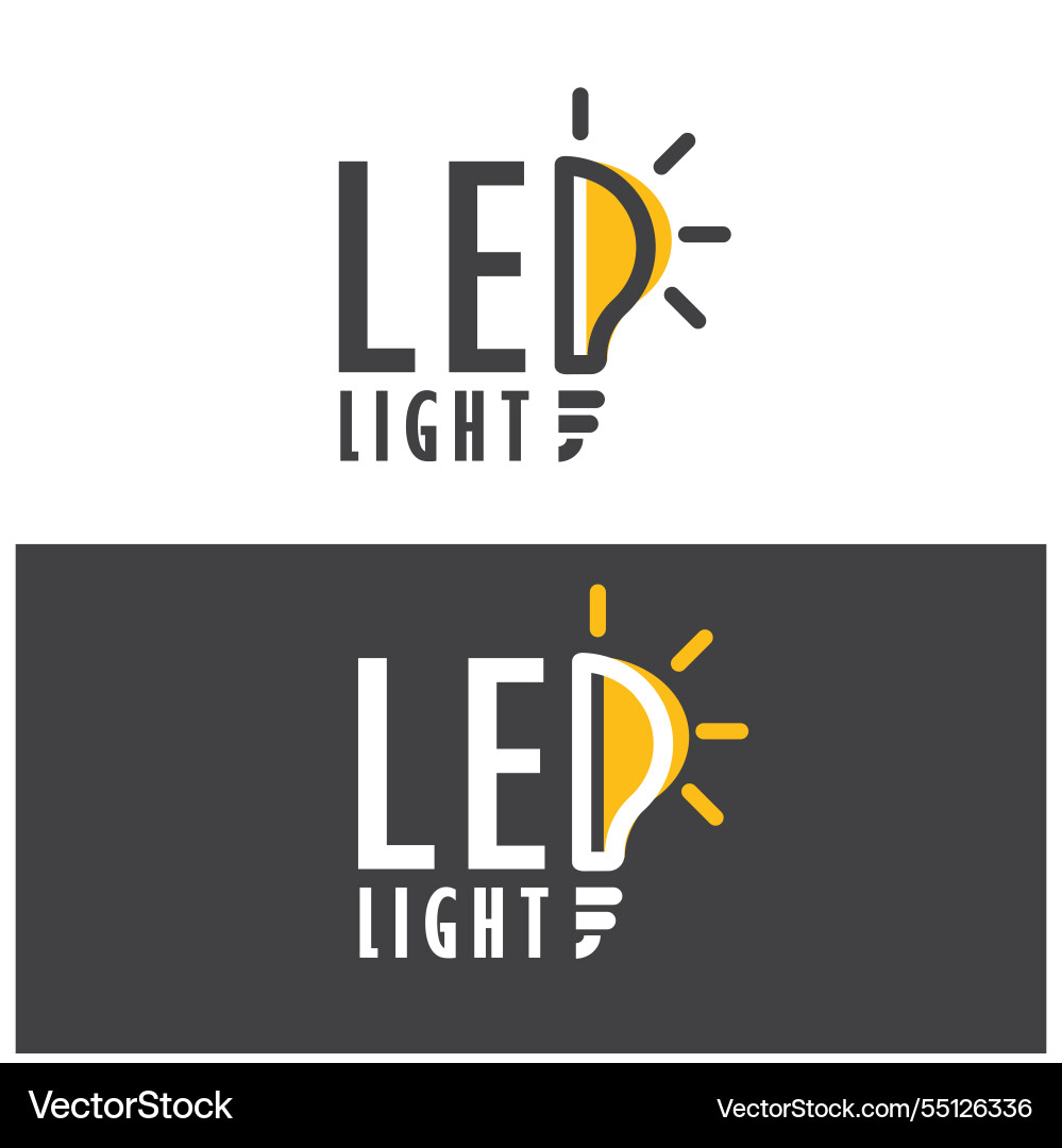 Led light logo Royalty Free Vector Image - VectorStock
