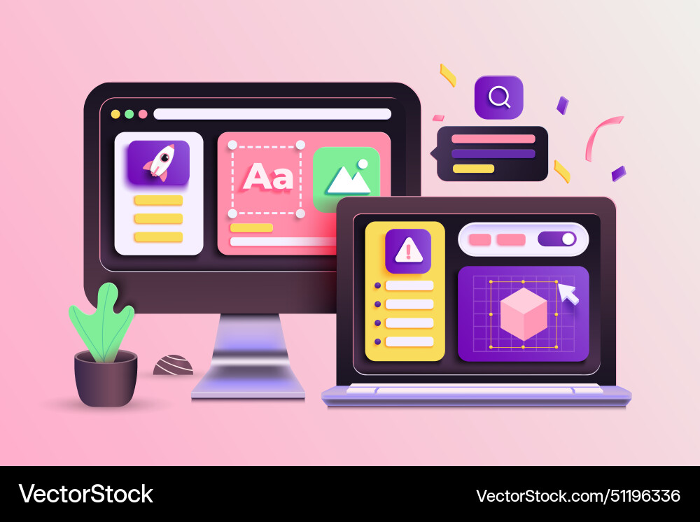 Modern 3d of modeling Royalty Free Vector Image