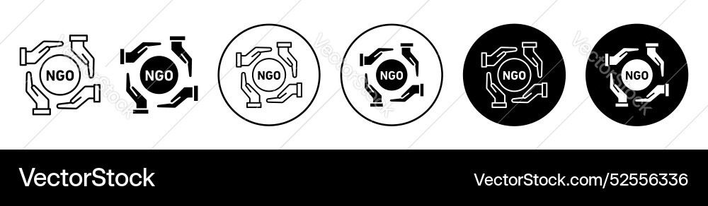 Ngo icon set on white background Royalty Free Vector Image