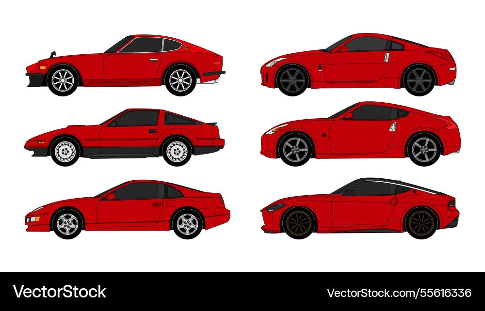Nissan z series history Royalty Free Vector Image