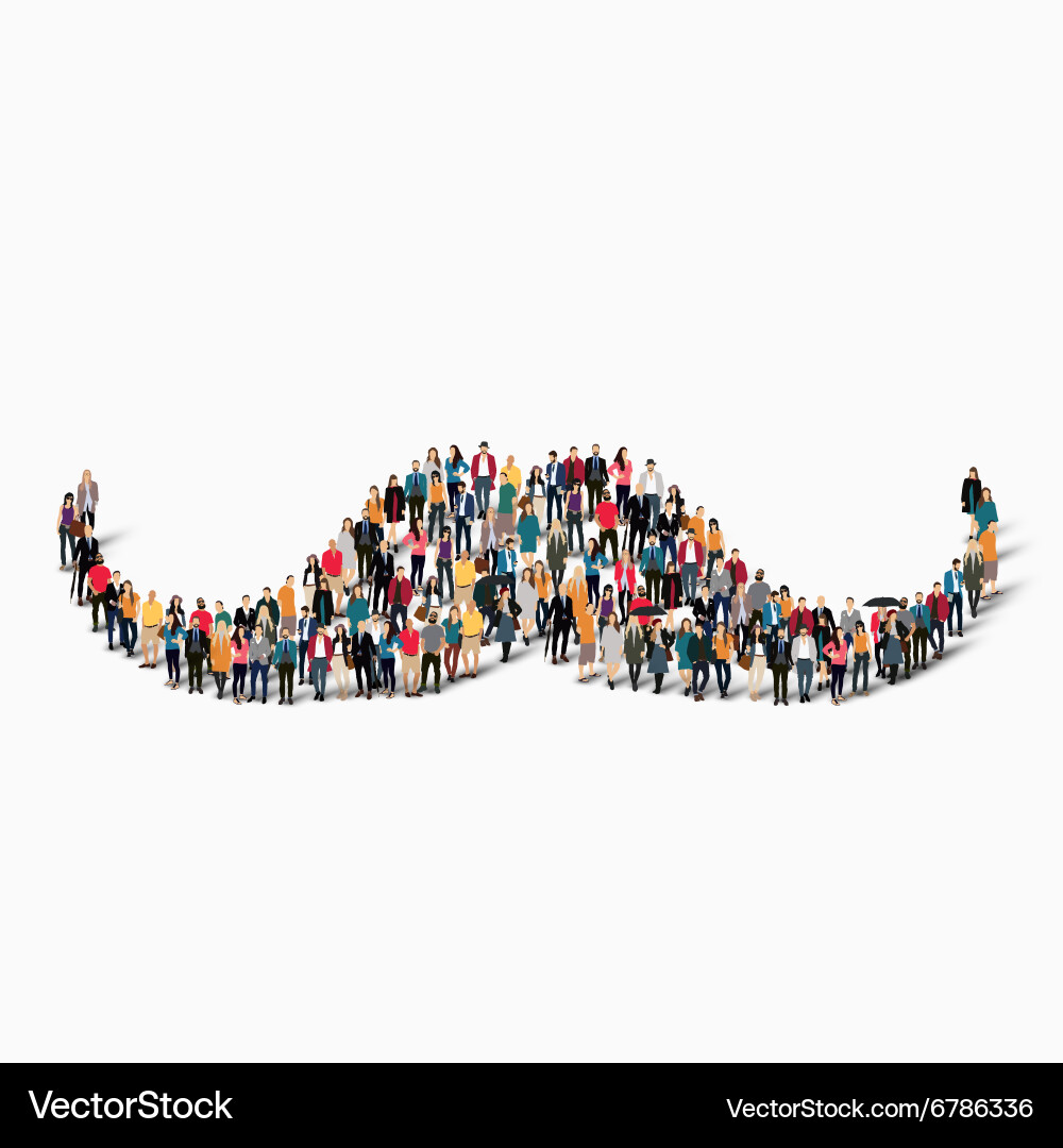 People shape mustache hipster Royalty Free Vector Image