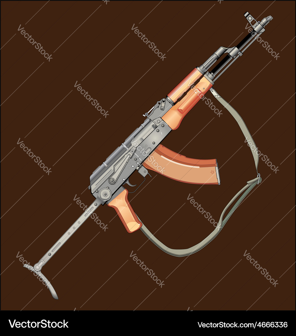 Realistic ak47 gun Royalty Free Vector Image - VectorStock