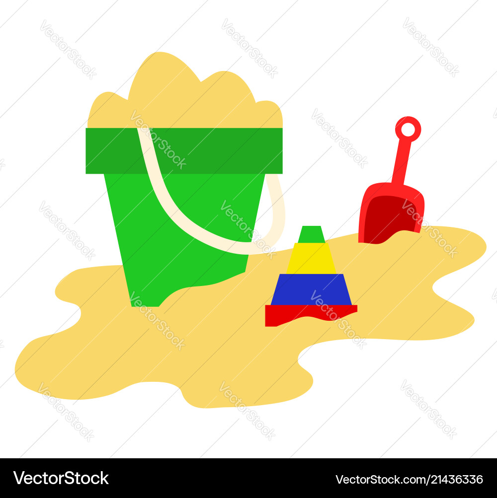 Sand bucket shovel and toys summer play game Vector Image