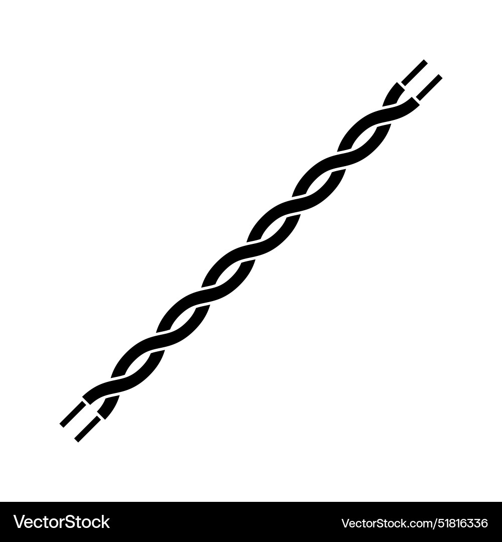 Twisted wire icon is a black silhouette Royalty Free Vector