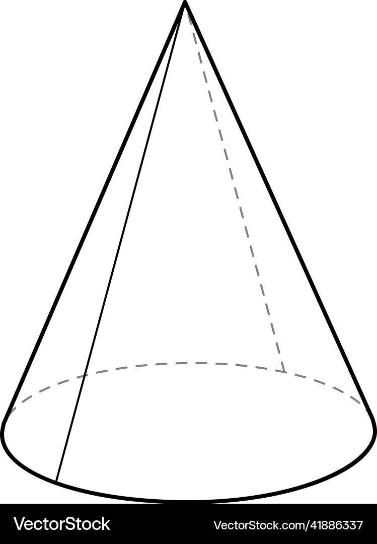 Cone stereometric shape composition Royalty Free Vector