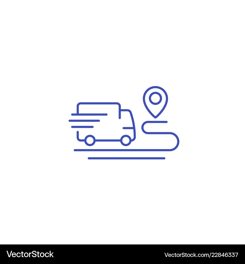 Delivery service icon van and destination point Vector Image