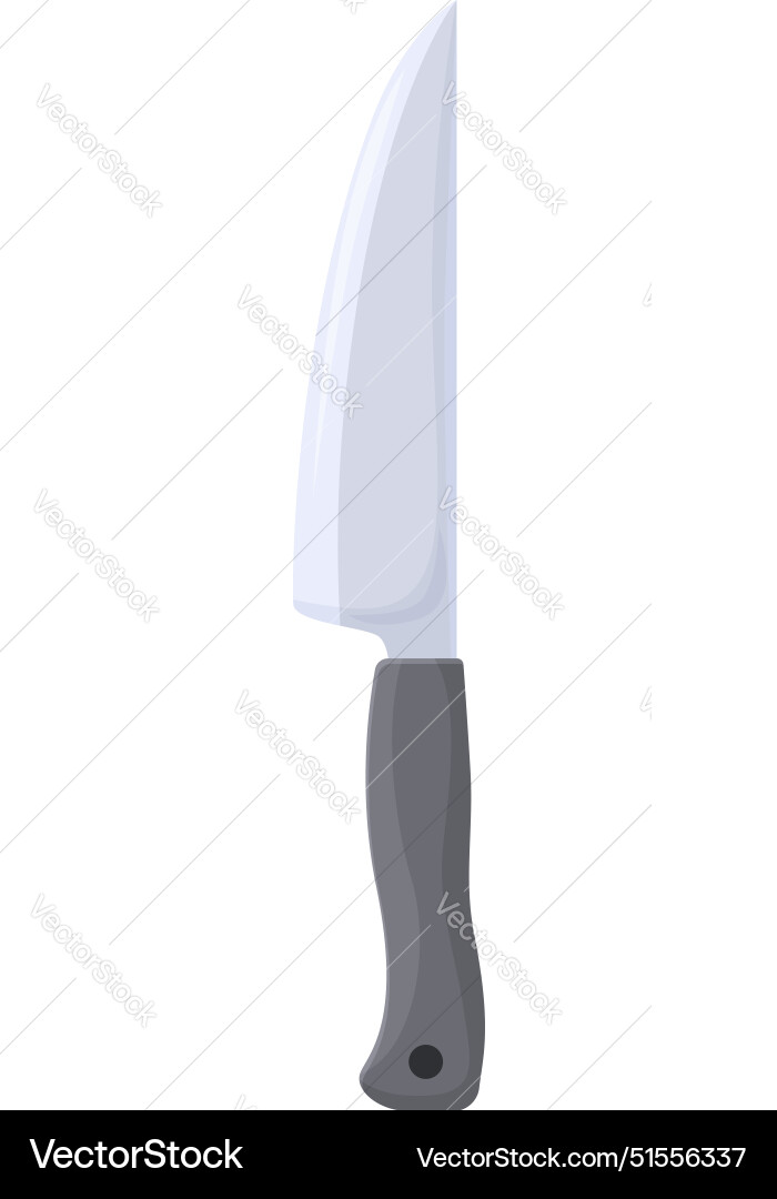 Large sharp kitchen knife pointing upwards Vector Image