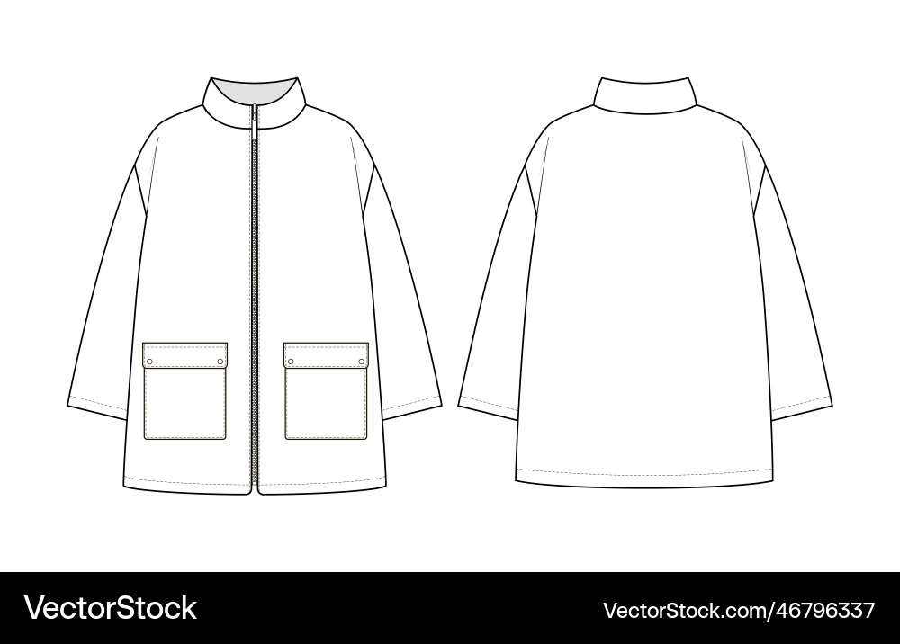 Oversized zip jacket Royalty Free Vector Image