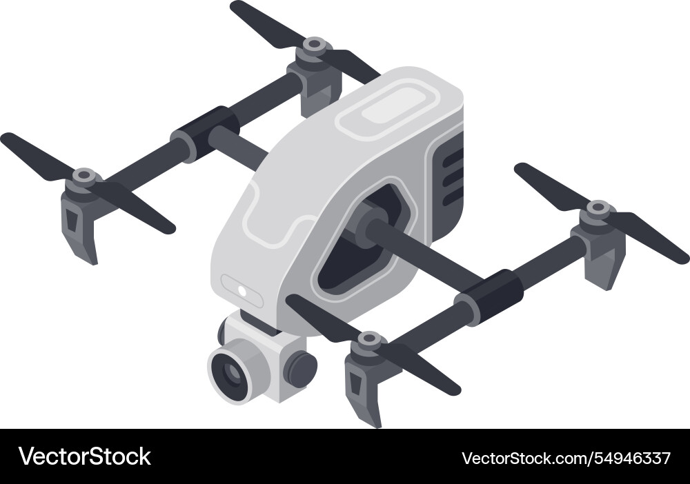 Professional camera drone hovering showing camera Vector Image