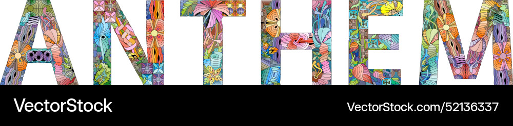 Word anthem entangle object for decoration Vector Image