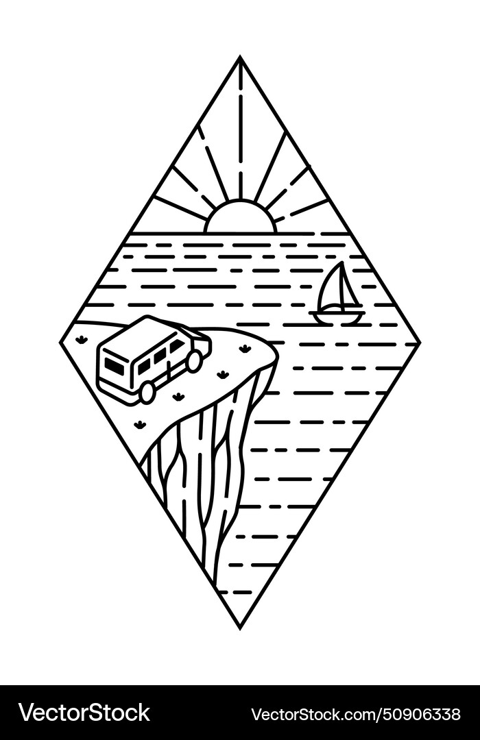 Beautiful nature line art Royalty Free Vector Image