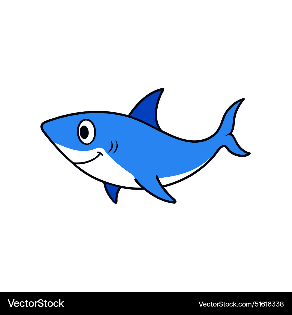 Blue shark goes icon Royalty Free Vector Image