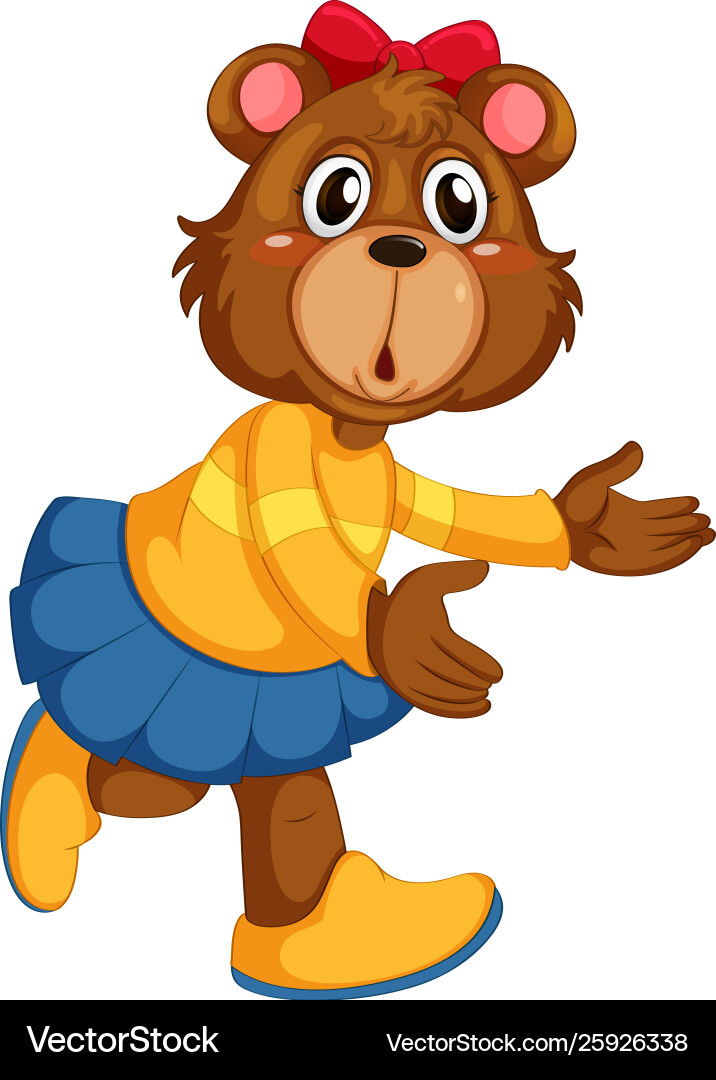 Cute female bear character Royalty Free Vector Image