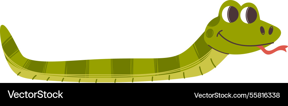 Cute snake safari reptile character Royalty Free Vector