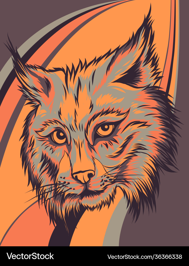 Lynx Head Portrait - Detailed Art Royalty Free Vector Image